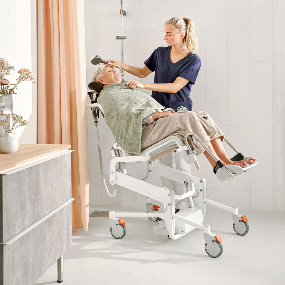 Etac Alto Electric Tilt Shower Commode | Powered Height & Tilt | 160 kg SWL